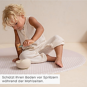 Toddlekind Splat Mat, Premium Quality 41-inch Multifunctional Mat for Babies/Toddlers, Non-Toxic, Spotted-Clay (Beige)