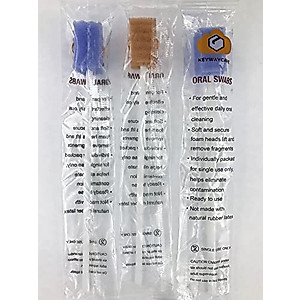 KEYWAYCARE Oral Swabs Disposable 120 Pcs Sponge Mouth Swabsticks Violet Purple Orange