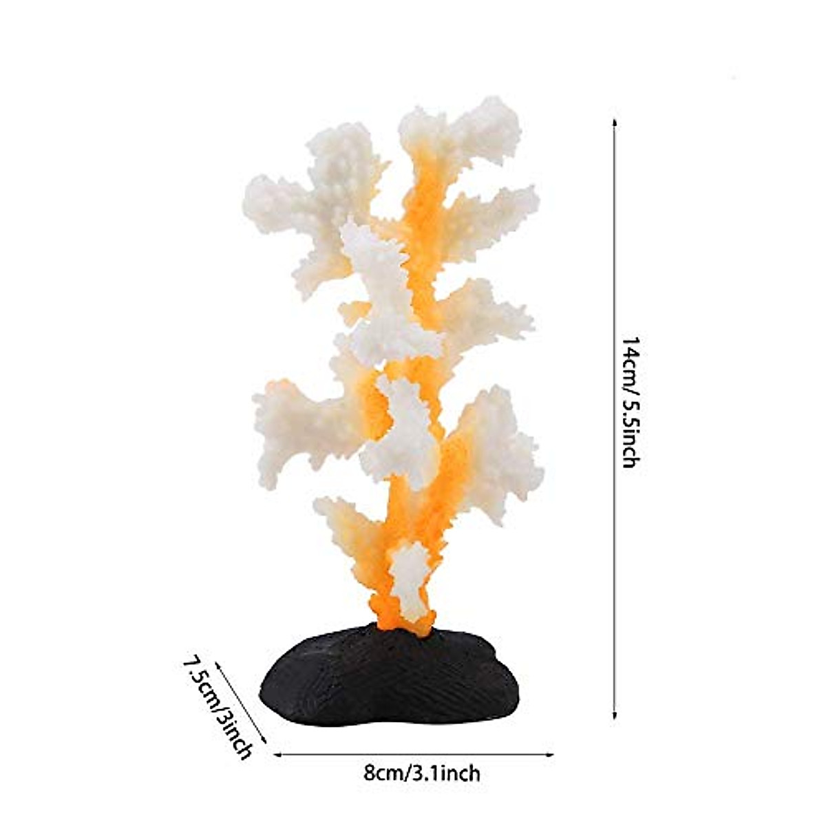 Hffheer Aquarium Artificial Coral, Fish Tank Artificial Coral Simulation Plant Luminous Silicone Coral for Fish Tank Landscape Decoration Aquarium Ornaments(Yellow)