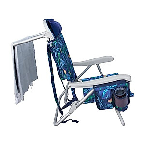 Hurley Deluxe Backpack Outdoor Chair, One Size, Lightweight, Alloy Steel, Blue