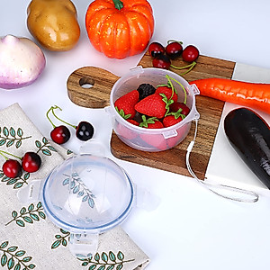 JUXYES Small Fruit and Vegetable Storage Containers With Lid, Plastic Onion Storage Keeper Containers for Fridge, Portable Fruit And Vegetable Savers Storage Containers for Onion Tomato Lemon Apple