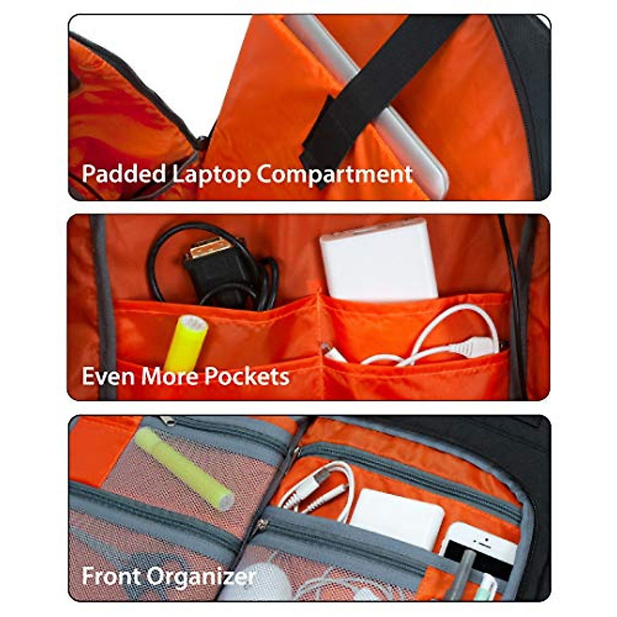 Rockland Professional USB Laptop Backpack, Black, Large