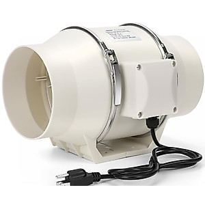 Nalle Inline Duct Fan 50W 280 CFM Ventilation Exhaust Blower Fans 4 Inch Duct Fan Efficient Quiet Copper Motor for Ducting Vents Bathroom Kitchen Grow Tents Hydroponics
