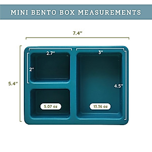 Austin Baby Co Leak-Proof Mini Bento Lunch Box for Kids – Silicone Container with 3 Leakproof Compartments – Food-Safe Materials, Dishwasher Safe, and BPA Free (Space)