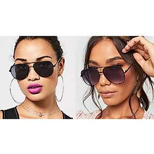 SORVINO Aviator Sunglasses for Women Classic Oversized Sun Glasses UV400 Protection（Black/Black