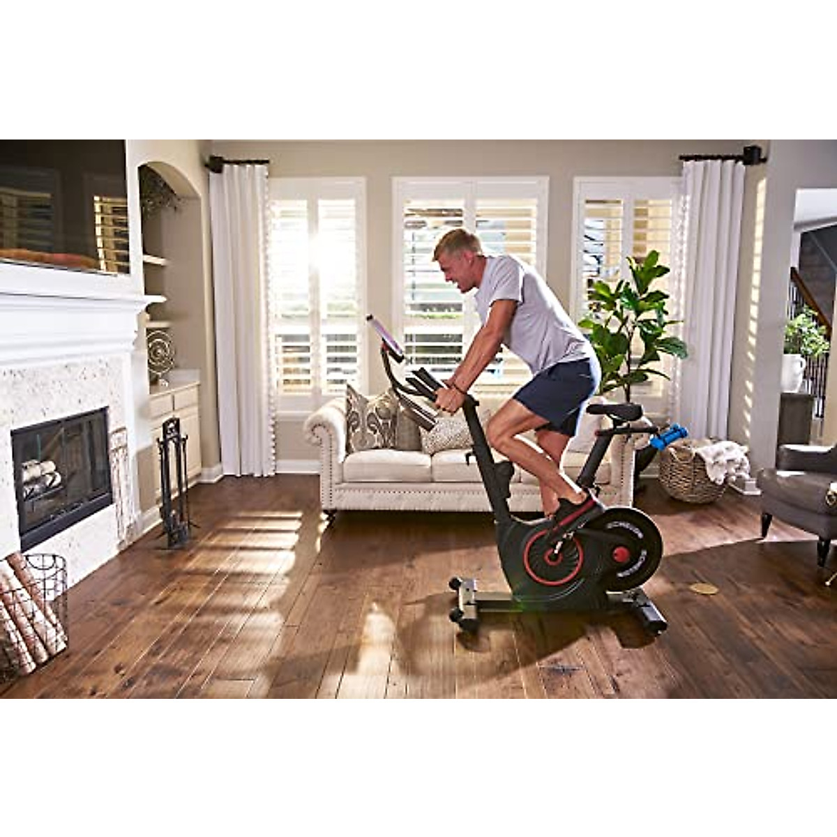 Echelon Smart Connect Fitness Bike, 30-Day Free Echelon Membership, Easy Storage, Small Spaces, Cushioned Seat, Solid, Stable Design, HIIT, Top Instructors, 32 Resistance Levels, Bluetooth