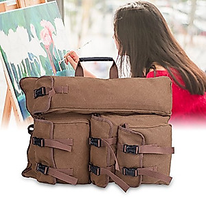 4K Canvas Drawing Board Bag, Classical Artist Portfolio Backpack Bag Canvas Drawing Board Multi-Functional Sketchpad Art Bag Large Storage for Drawing Sketching Painting
