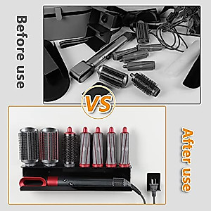 Storage Holder For Dyson Airwrap Curling Iron New Complete Acrylic Wall Mount Bracket Stand Storage Rack Tool For Home Bathroom Shelf Organizer, Two Installation Methods, Suitable For All Walls