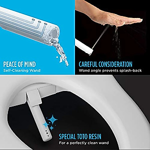TOTO SW573#01 S300E Electronic Bidet Toilet Cleansing, Instantaneous Water, EWATER Deodorizer, Warm Air Dryer, and Heated Seat, Round, Cotton White