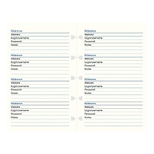 Filofax B122027 Notebook Refill, Pocket Size, Password paper, White