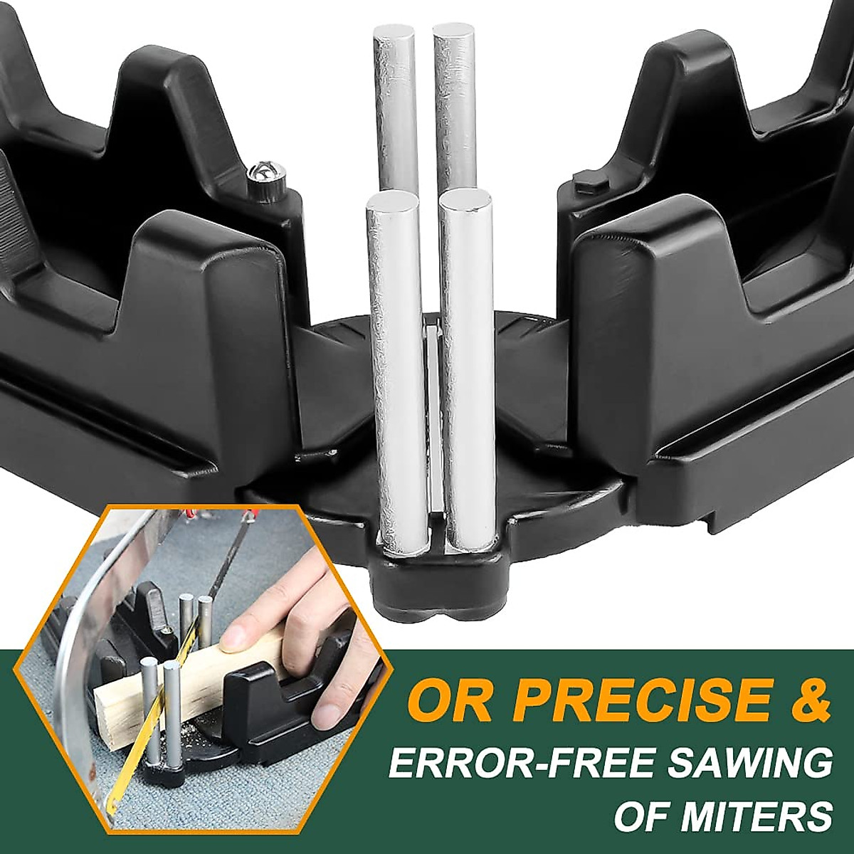 2-in-1 Mitre Measuring Cutting Tool, Miter Saw Protractor Tool, Precise Mitre Angles Cutting Tool, Measuring Template Instrument Home Supplies (Black)