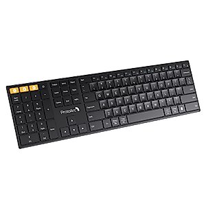 ProtoArc Wireless Left Handed Keyboard, XK21 Bluetooth Left-Handed Wireless Keyboard, Full-Size Ultra-Thin Rechargeable Silent Multi-Device Left Hand Numeric Keypad, Windows/Mac/Android