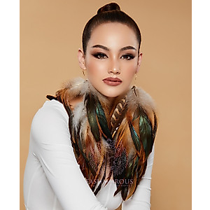 Fashmorous Dangle Earrings for Women Fashion Nature Feather Earrings for Women Fashion Feather Earrings with Leaf Shape Hook