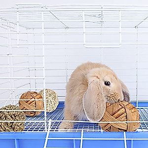 VCZONE Bunny Chew Toys, Rabbit Pet Tooth Chew Toys Organic Natural Apple Wood Grass Cake Ideal for Bunny, Chinchilla, Guinea Pigs, Hamsters Teeth Grinding (9 Pack)