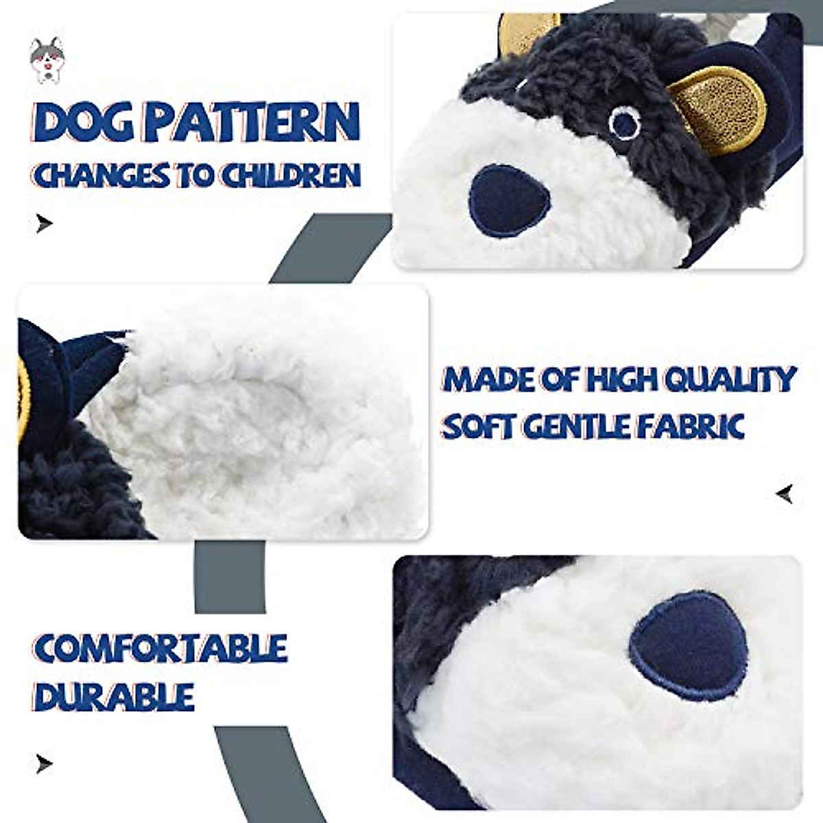 LA PLAGE Kids Boys Girls Cartoon Bear Slippers with Cozy Memory Foam Slip On Indoor Outdoor Little Kids House Slippers 1-2 US Black