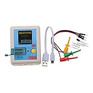 LCR-T7 Transistor Tester, LCR Multifunction Full Color Graphic Display TFT Transistor Meter for Measuring Triodes Diodes Resistors Capacitors Inductors Thyristors