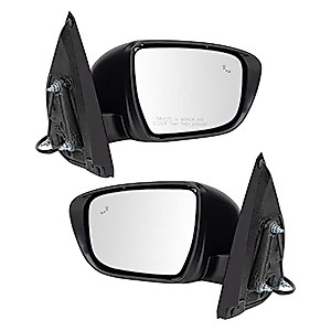 TRQ Driver & Passenger Side Mirror Set Manual with Blind Spot Indicator Compatible with 2022 Nissan Frontier NI1320336 NI1321336