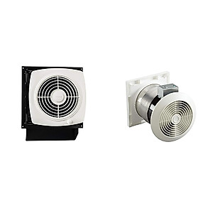 Broan-NuTone 509S Through-the-Wall Ventilation Fan, White Cover, On/Off Switch, 200 CFM, 8.5 Sones & 512M Through-the-Wall Ventilation Fan White Cover, 6-Inch 70 CFM 6.0 Sones