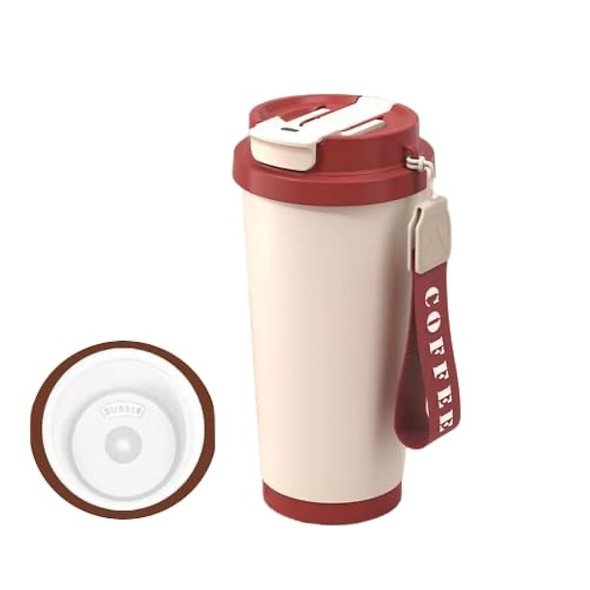 Stay Cool and Stylish with our Stainless Steel Iced Coffee Cup - 17.9oz, Red -Ceramic Inner Lining Includes Lid and Straw!