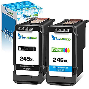 InkWorld Remanufactured Ink Cartridge Replacement for Canon PG245XL CL246XL 245 246 243 244 (1 Black,1 Color) for Pixma MG3022 MG2522 TR4520 TR4522 MG2922 MG2920 TS202 MX492 MX490 iP2820 TS302 Printer