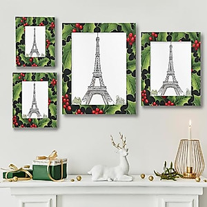 Mardesigns Christmas Leaves 8x10 Picture Frame, Red Fruits Wall Gallery Photo Frames Fits 8 x10 or 6x8 Picture for Table Top Display and Wall Photo Frame
