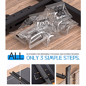 Universal TV Stand, Table Top TV Stand Base Replacement for Most 37 to 86 Inch LCD LED TVs, 7 Height Adjustable TV Legs with Cable Management Hold up to 150lbs, Max VESA 800x600mm, Black AX10TB01