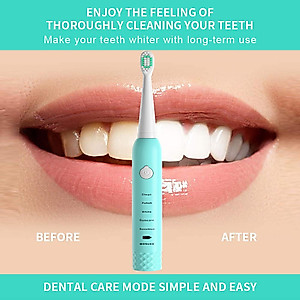 Sonic Electric Toothbrushes for Kids-5 Modes with Smart Timer, Waterproof USB Charging Rechargeable Ultrasonic Toothbrushes, 4 Replacement Brush Heads, Adults Power Toothbrush, Dentists Recommend