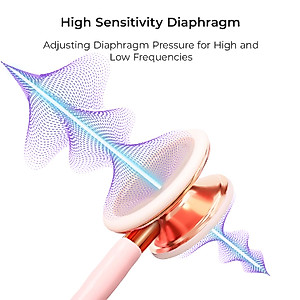 Scienlodic Double-Sided Stethoscope with Ear Tips, Professional Stethoscope for Doctor Nurse Clinical Student Use, Customized Gold-Plated High-end - Light Pink