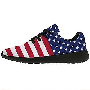 vogiant American Flag Shoes Mens Womens Running Shoes White Red Blue Patriotic Tennis Shoes Sneakers Gifts for 4th of July,Size 7.5