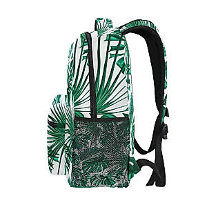 SUABO Palm Tree Leaf Backpack for School Student Laptop iPad Tablet Travel School Bag for Girls Daypack
