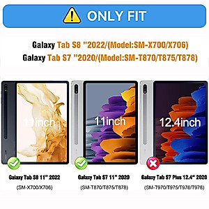 BXIKEOPIU Case for Samsung Galaxy Tab S8 2022 & S7 2020 11 Inch (SM-X700/X706/T870/T875/T878), Slim PU Leather Stand Folio Cover with Auto Sleep Wake, Dinosaur