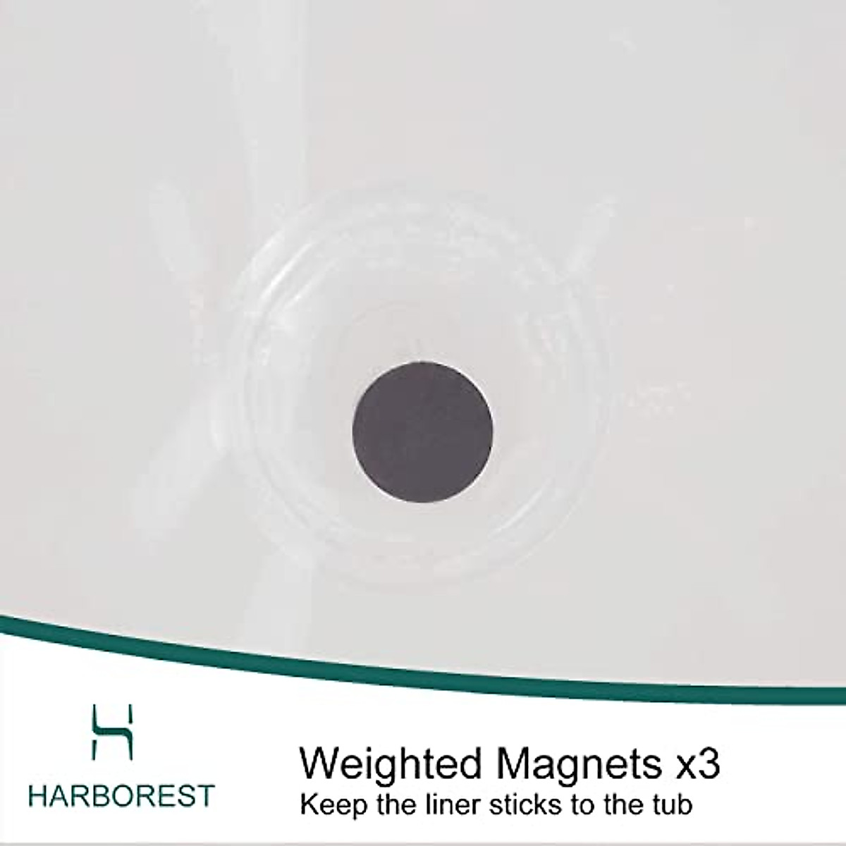 HARBOREST Clear Shower Curtain Liner for Bathroom Shower and Bathtub with 3 Magnets - 72x72 Plastic 4 Gauge PEVA Lightweight Waterproof, 1 Pack