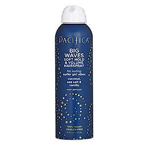 Pacifica Beauty, Big Waves Soft Hold & Volume Non-Aerosol Hairspray, Coconut, Sea Salt, Vanilla, For All Hair Types, Beachy, Anti-Frizz, Long-Lasting Hold, Benzene-Free, Vegan & Cruelty Free