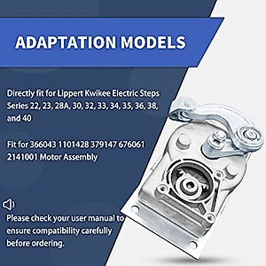 379160, RV Gear Box Linkage with A, Compatible with Lippert Kwikee Electric Steps Series 22, 23, 28A, 30, 32, 33, 34, 35, 36, 38, and 40 | New, Grey, 8-1/4" L x 3-1/4" H x 4-1/4" W, Replace# 1101425