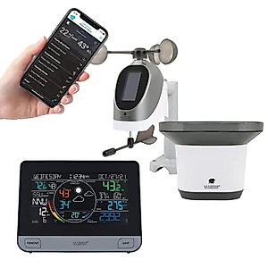 La Crosse Technology Complete Personal Remote Monitoring Wi-Fi Weather Station, Indoor/Outdoor, Temperature and Humidity, Rain Fall Data, Barometer, Black, V61