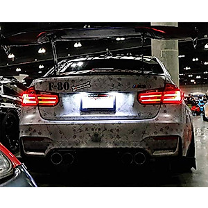 iJDMTOY OEM-Fit 3W Full LED License Plate Light Kit Compatible With BMW 1 2 3 4 5 Series X3 X4 X5 X6, Powered by 24-SMD Xenon White LED & CAN-bus Error Free