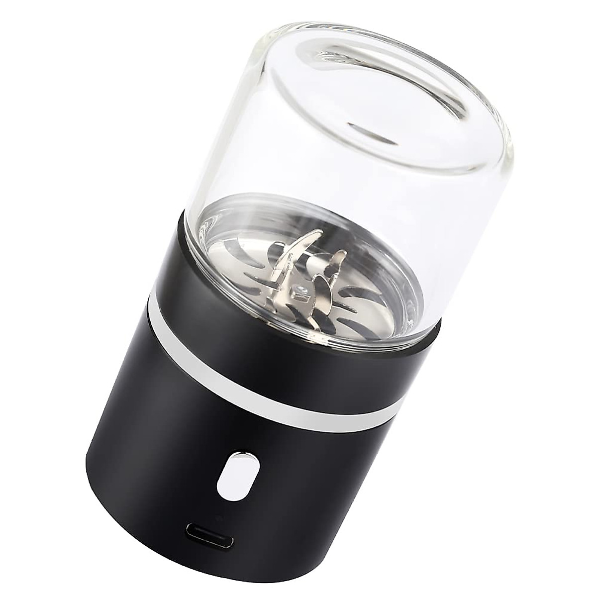 Spacenight Electric Herb Grinder, USB-Rechargeable, 1.7oz Glass Herb Chamber - Ideal for Everyday Carry