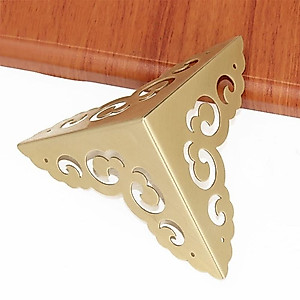 Furniture Corner Protector Antique Brass Triangle Edge Decorative Metal Corner Guard glrovazas 4Pcs for Storage Box Jewelry Case Cabinet Coffee Table Wooden Chest