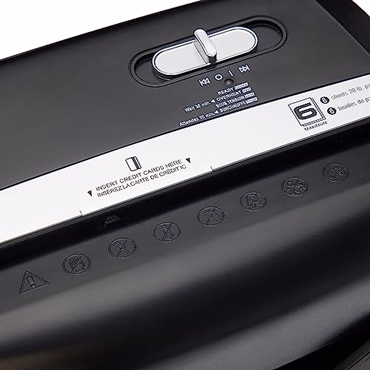 Amazon Basics 6 Sheet Cross Cut Paper and Credit Card Home Office Shredder with 3.8 Gallon Bin, Black