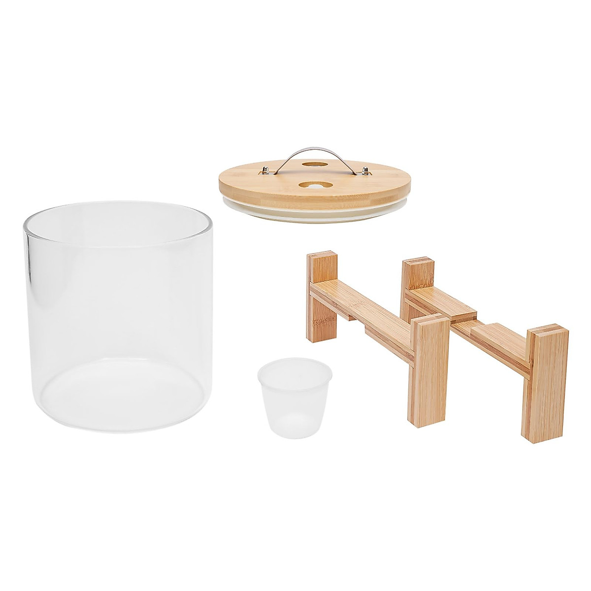 BuYouZaiLaa Glass Cereal Dispenser Rice Storage Container with Airtight Lid Stand and Measuring Cup Flour and Cereal Container for Kitchen Organization and Pantry Store (5L)