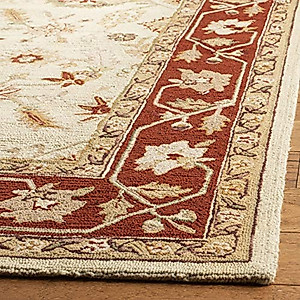 SAFAVIEH Chelsea Collection Accent Rug - 2'6" x 4', Ivory & Rust, Hand-Hooked French Country Wool, Ideal for High Traffic Areas in Entryway, Living Room, Bedroom (HK719A)