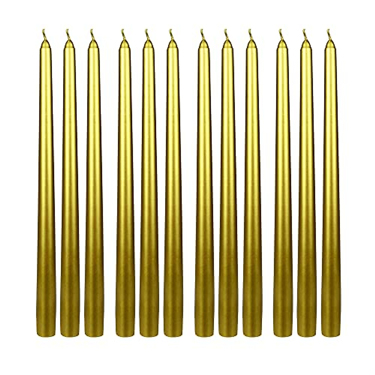 Zest Candle Inch, Metallic Bronze Gold 12-Piece Taper Candles, 12 inch, Count