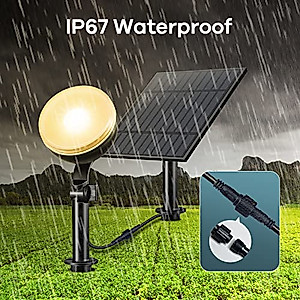 Linkind Solar Spot Lights Outdoor, 4-in-1 Solar Landscape Spotlights Outdoor IP67 Waterproof, 9.8ft Cable Dusk to Dawn Solar Outdoor Lights for Garden, Yard, Driveway Walkway, Patio, Warm White 3000K