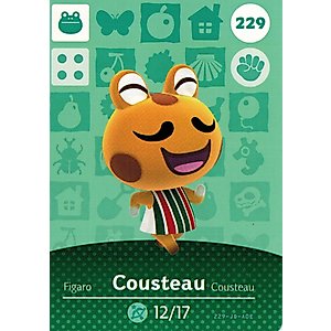 Nintendo Animal Crossing Happy Home Designer Amiibo Card Cousteau 229/300 USA Version