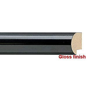 32x9 Frame Black Real Wood Picture Frame Width 1.25 Inches | Interior Frame Depth 0.5 Inches | Martin Lacquer Photo Frame Complete with UV Acrylic, Foam Board Backing & Hanging Hardware