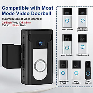 Liwin Anti-Theft Video Doorbell Mounts Compatible with Video Doorbell 1/2/3/3 Plus/4, Adjustable No Need to Drill Mounting Bracket Cover Adapter Holder Accessories for Home, Apartment, Office