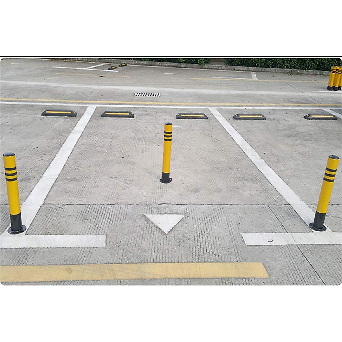 Parking Bollards with Lock, Parking Barrier Space Saver, Metal Sign Posts Steel Safety Bollard Traffic Pole(Size:500x76mm) (750x76mm)