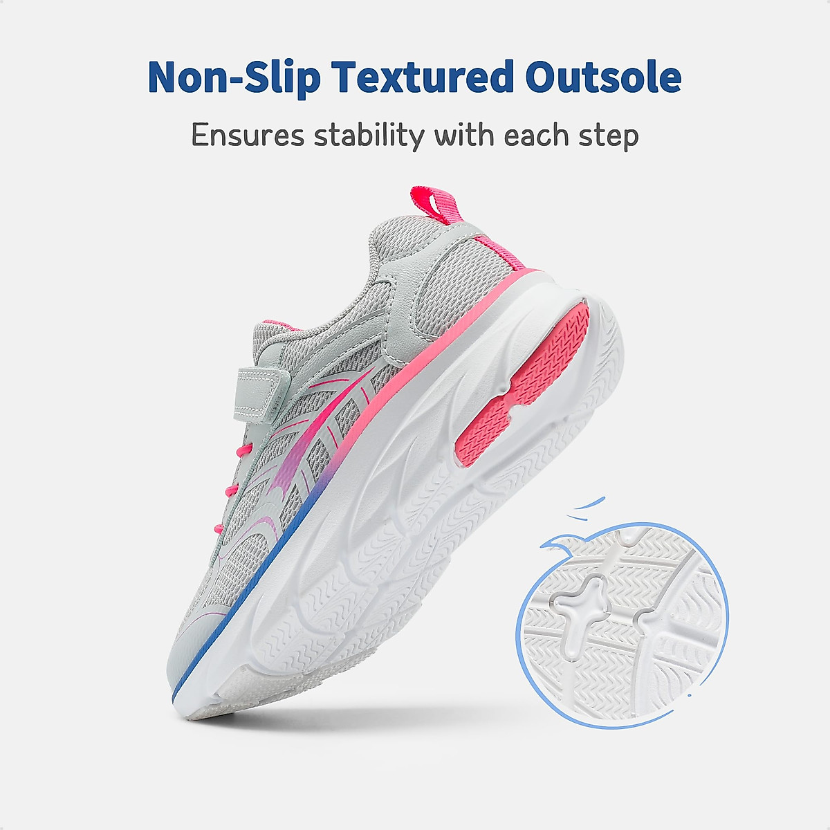 DREAM PAIRS Boys Girls Sneakers Kids Tennis Running Shoes EZ-ONs EZ-Plays Athletic Sport Gym Lightweight Breathable Shoes,Size 2 Little Kid,Light Grey/Pink,SDRS2326K