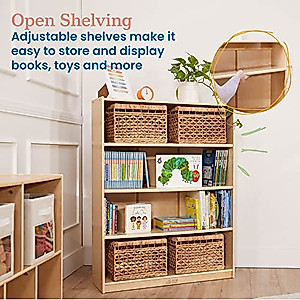 ECR4Kids Classic Bookcase, 48in, Adjustable Bookshelf, Natural