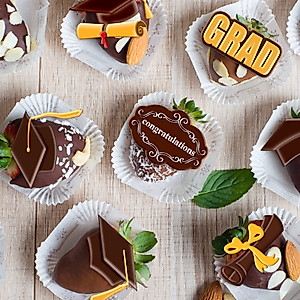 Whaline 4 Pack Graduation Fondant Molds Silicone Cap Diploma mould Congrats Grad Congratulations Candy Chocolate Mould for Party Soap Jelly Cake Cupcake Topper Decoration